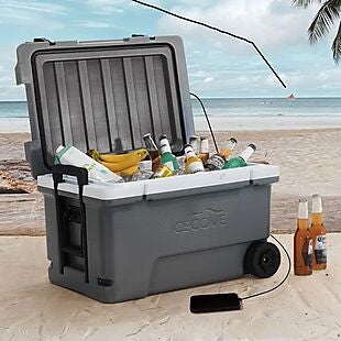 60qt Cooler with Solar Panel Charger $76!