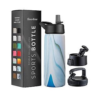 25oz Water Bottle with Three Caps $15