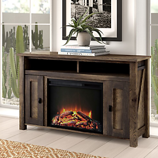 Rustic Fireplace TV Stand $238 Shipped