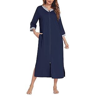 Women's Zipper Robe with Pockets $17