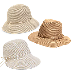 Paper Straw Beach Hats $11